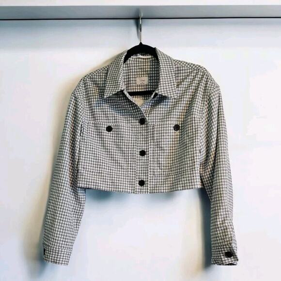 Wilfred | Jackets & Coats | Wilfred Womens Cropped Jacket Gingham Size ...